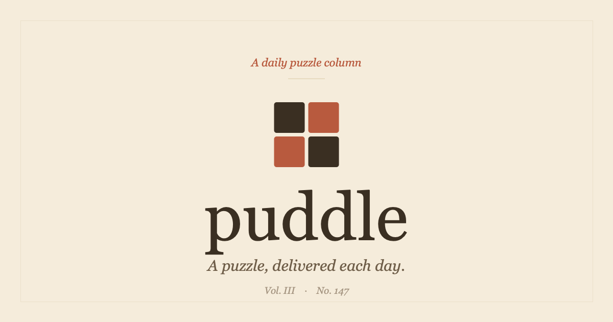 puddle: a daily puzzle column